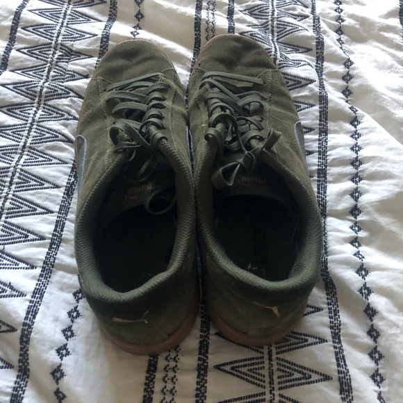 Puma | Shoes | Puma Green Suede | Poshmark
